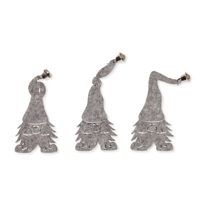 felt deco dwarf with metal bell 3 shapes assorted 61959 » For your Business